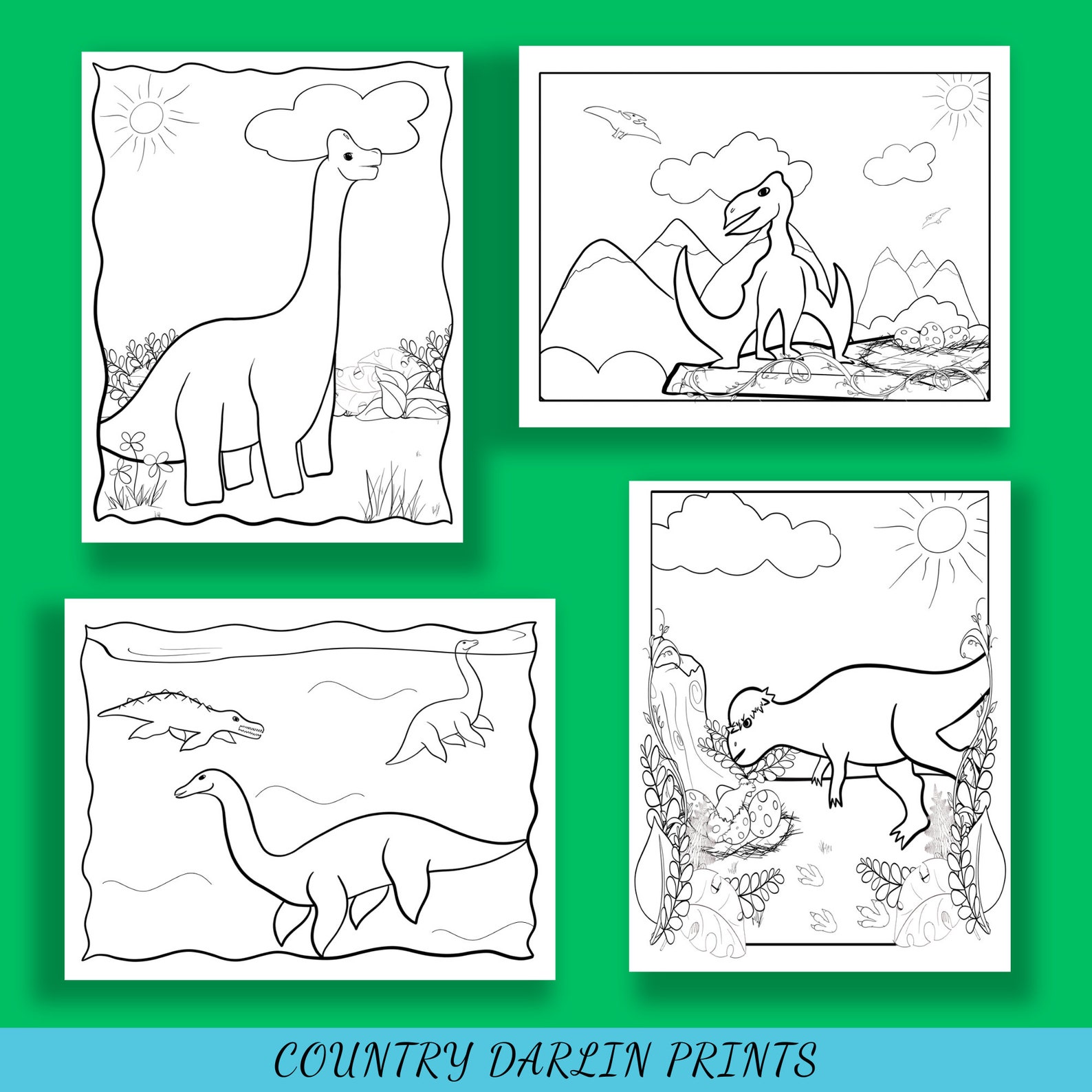 Dinosaur Coloring Book PDF, Childrens Books, Dinosaur Activity ...