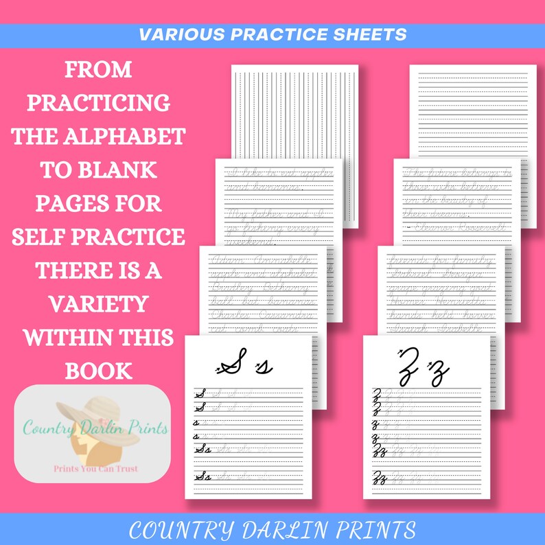 Cursive Handwriting Practice Book, Learn to Write Cursive, Alphabet ...