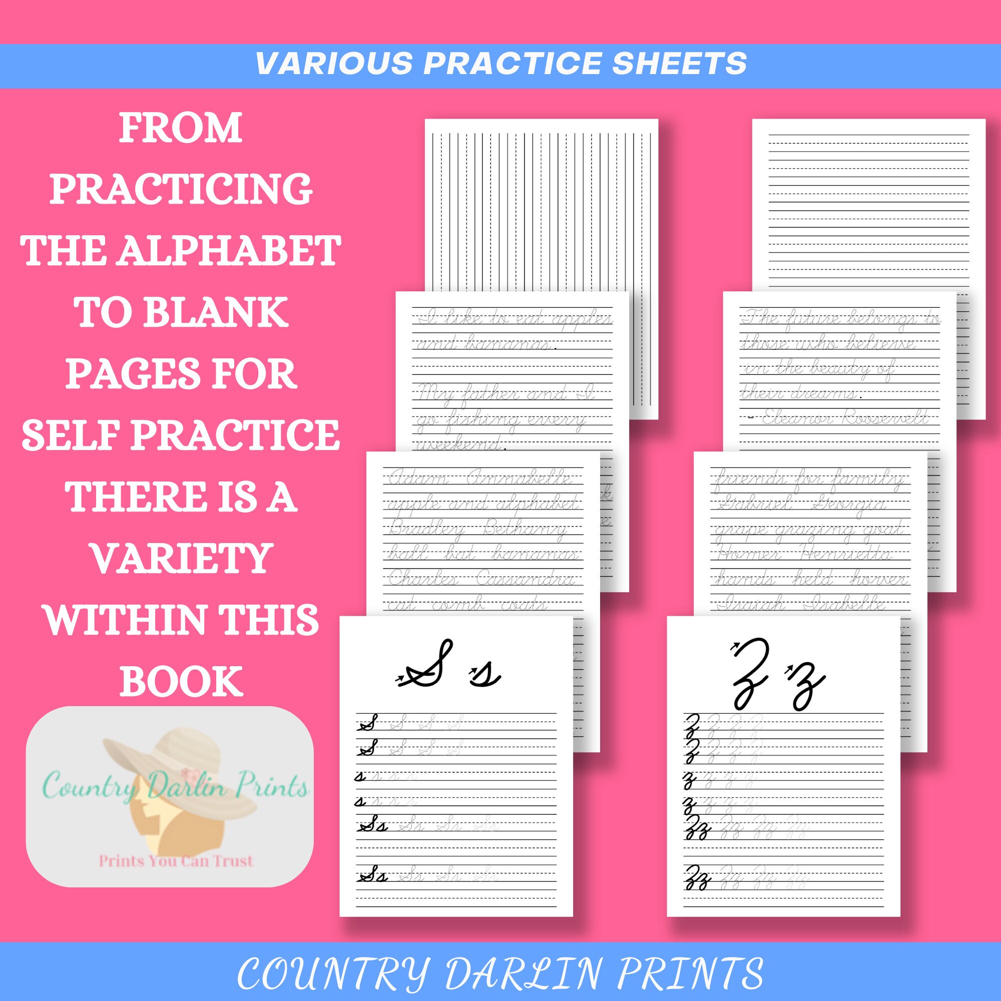 Cursive Handwriting Practice Book, Learn to Write Cursive, Alphabet ...
