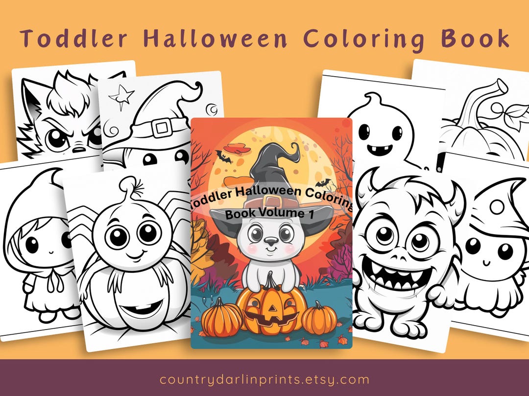 Halloween Toddler Coloring Book Volume 1; Halloween Coloring Pages ...