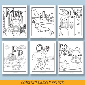 Personalized ABC Coloring Book, Kids Activity Book, Animal Coloring ...