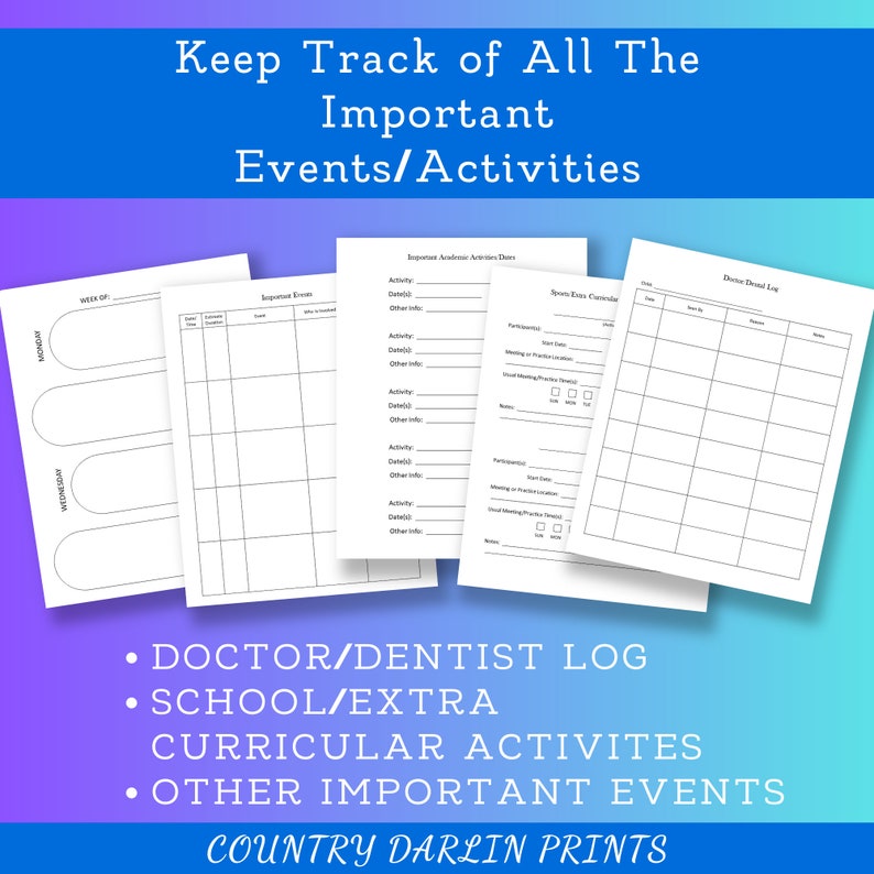 Coparenting Binder, Shared Custody Planner, Co Parenting Log, Parent ...