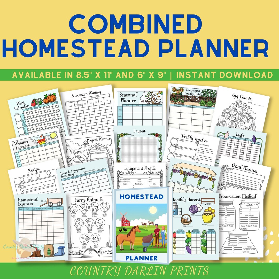 Special* Combined Homestead Planner- Black and White AND Colored ...