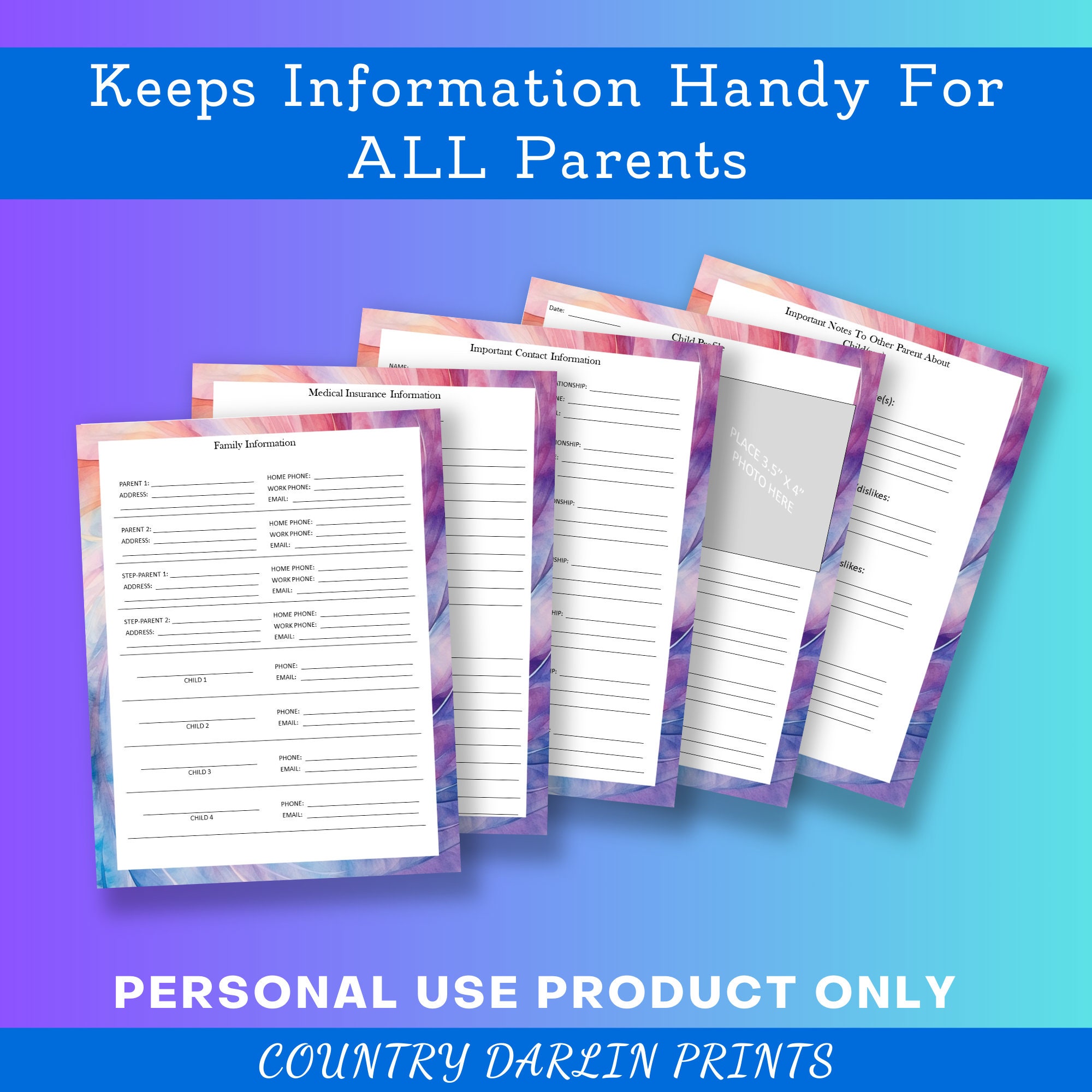 Co Parenting Planner, Coparenting Calendar, Shared Custody Journal ...