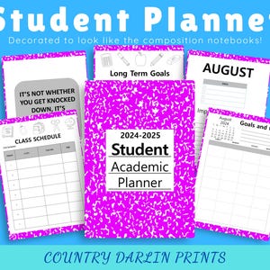 Student Planner Printable, Student Organizer, Back to School 2024-2025 ...