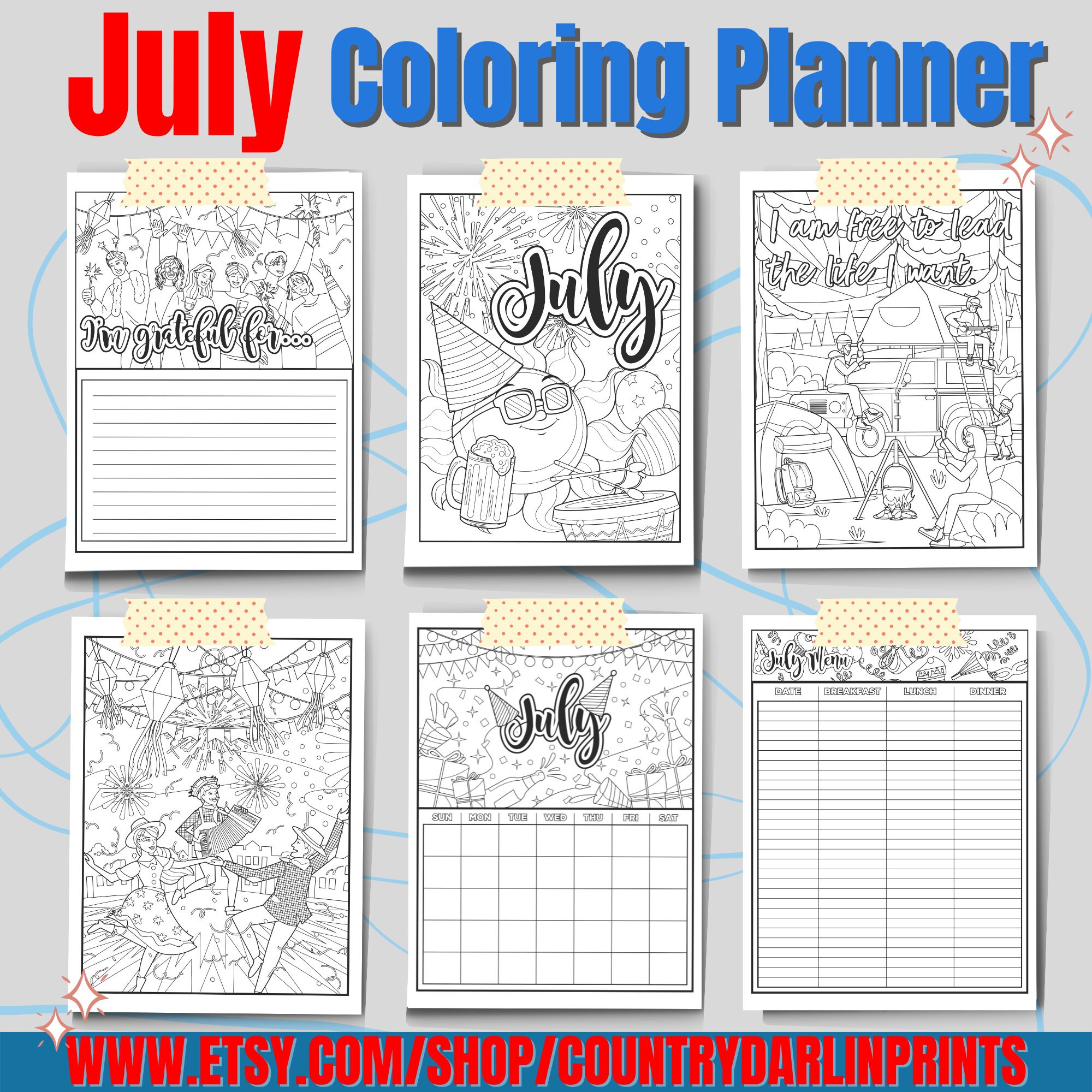 July Planner | July Printable Calendar | July Printables | July ...