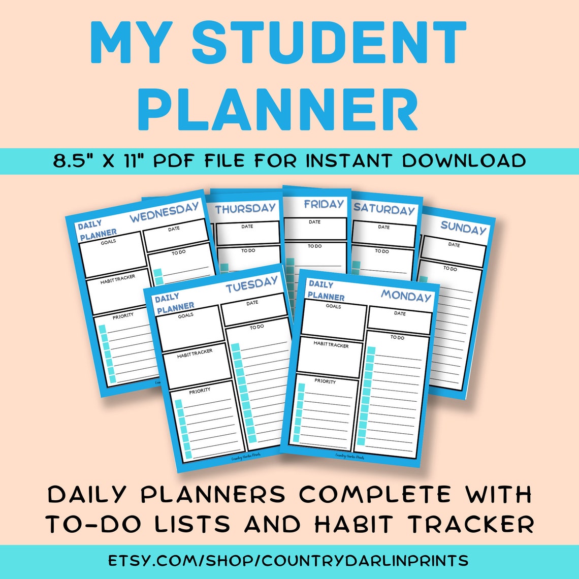 Student Planner 2024-2025 Student Planner Printable Undated Student ...