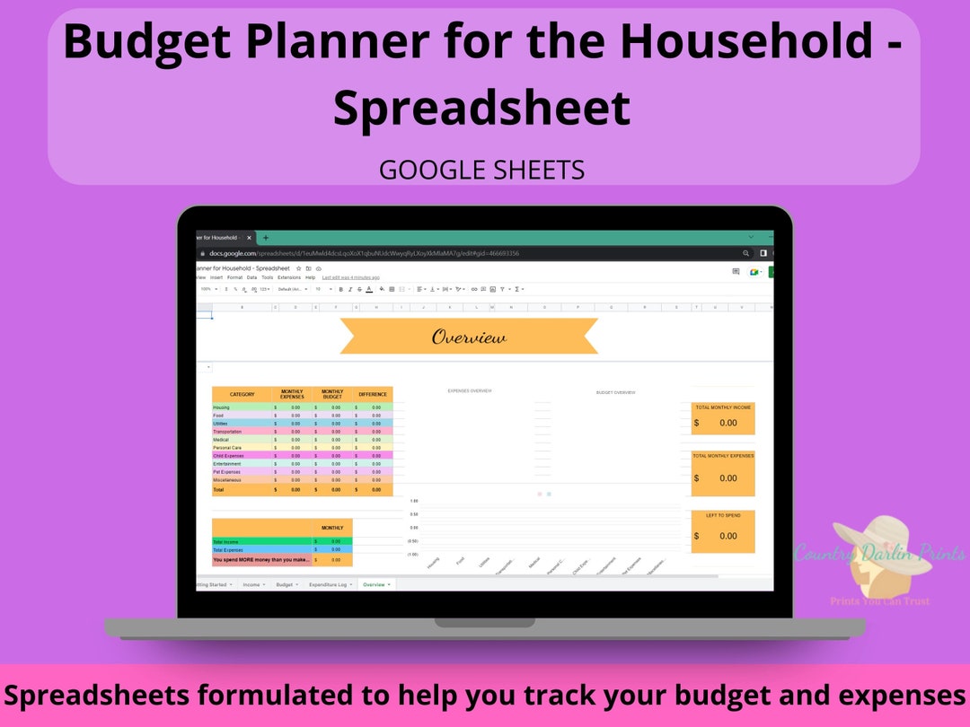 Google Sheets Budget Planner, Family Planning, Simple Budget ...