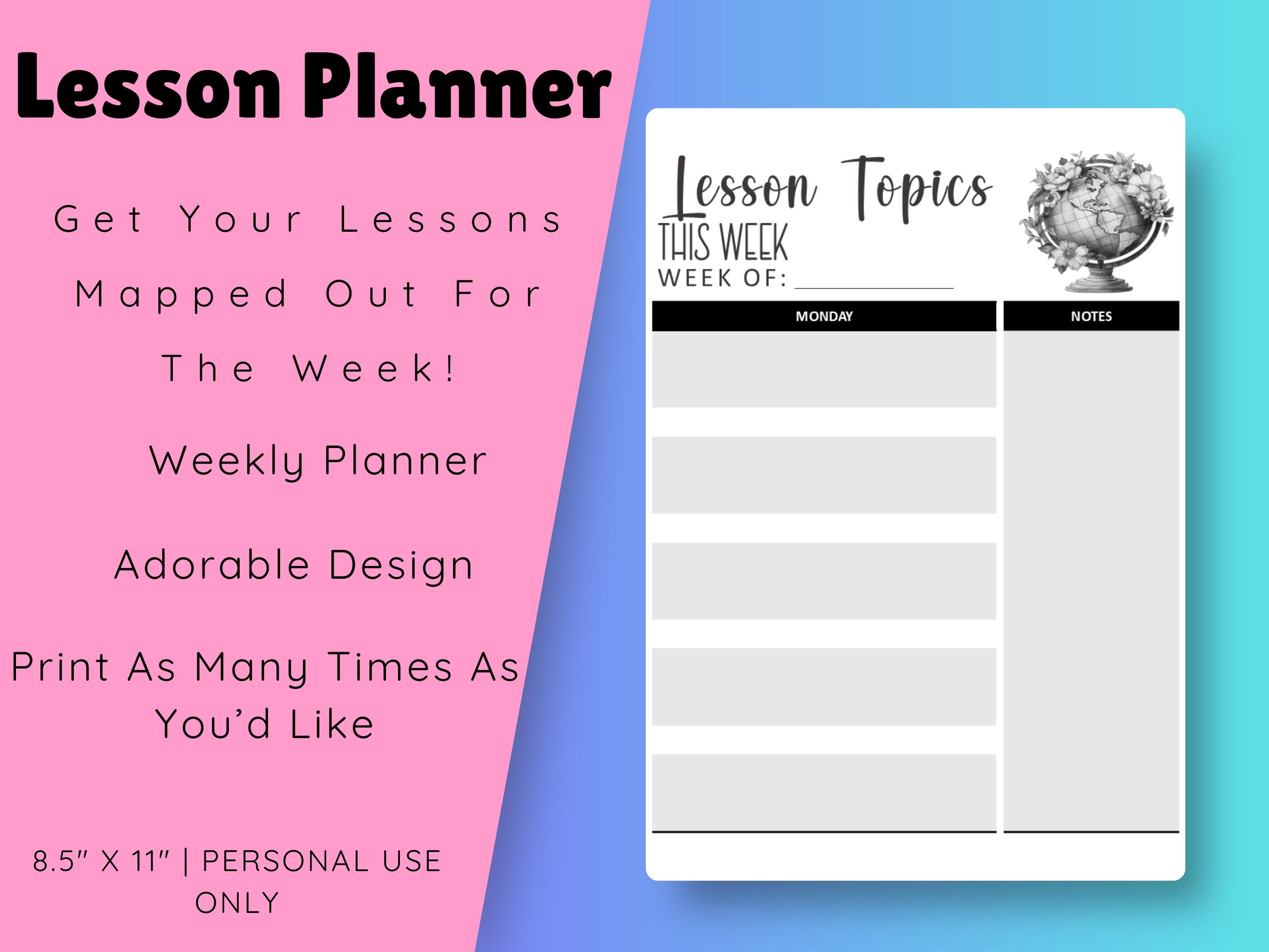 Black and White Teacher Printable Planner, Weekly Planner Printable ...