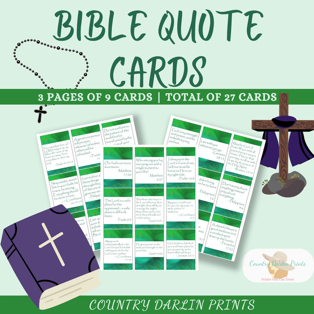 Bible Quote Card Set | Verse Card Pack | Daily Prayer| Favorite Verses ...