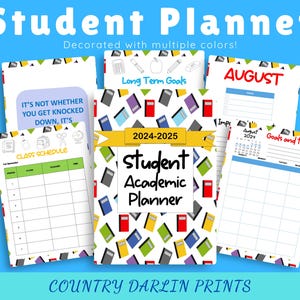 Student Printable Planner, 20242025 School Planner, Assignment Tracker ...