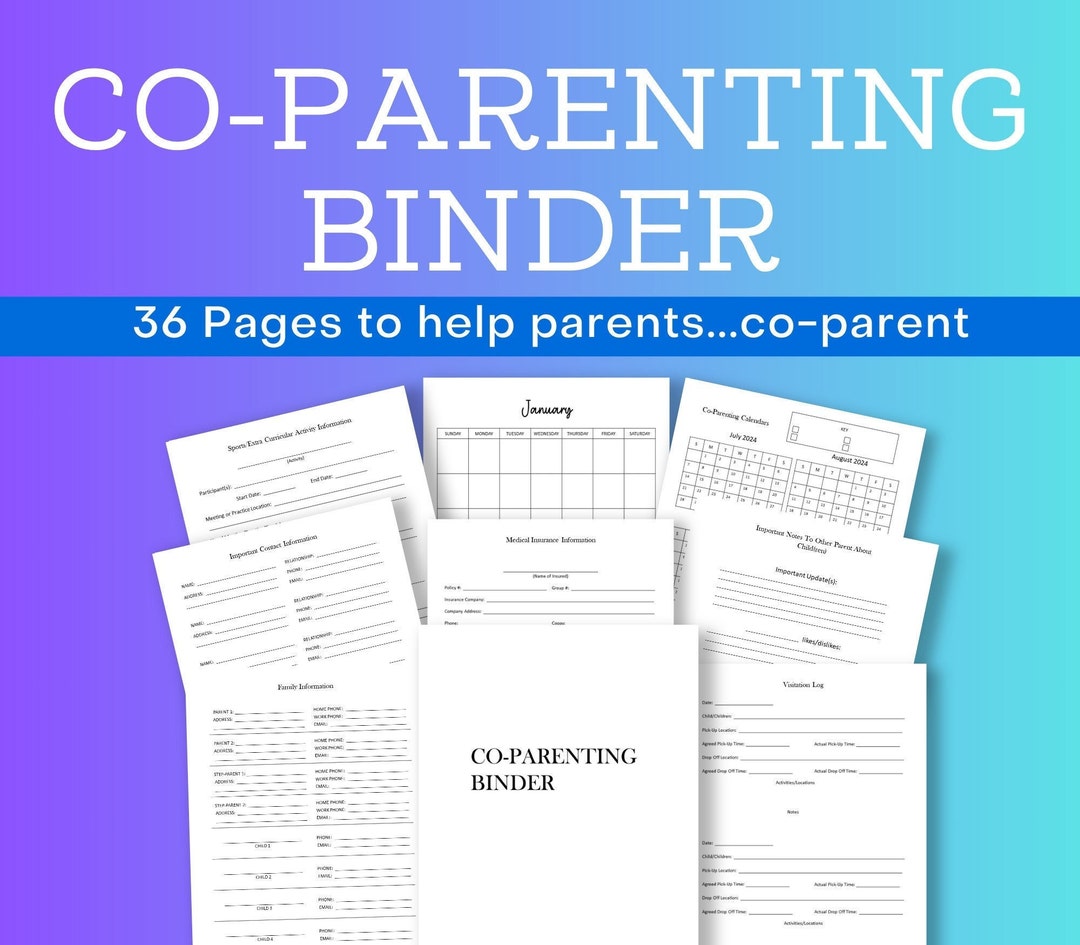 Coparenting Binder, Shared Custody Planner, Co Parenting Log, Parent ...