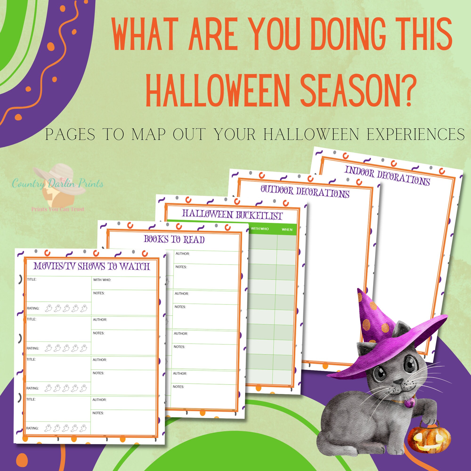 Halloween Planning Kit Printable, Trick or Treat Printable, Costume ...