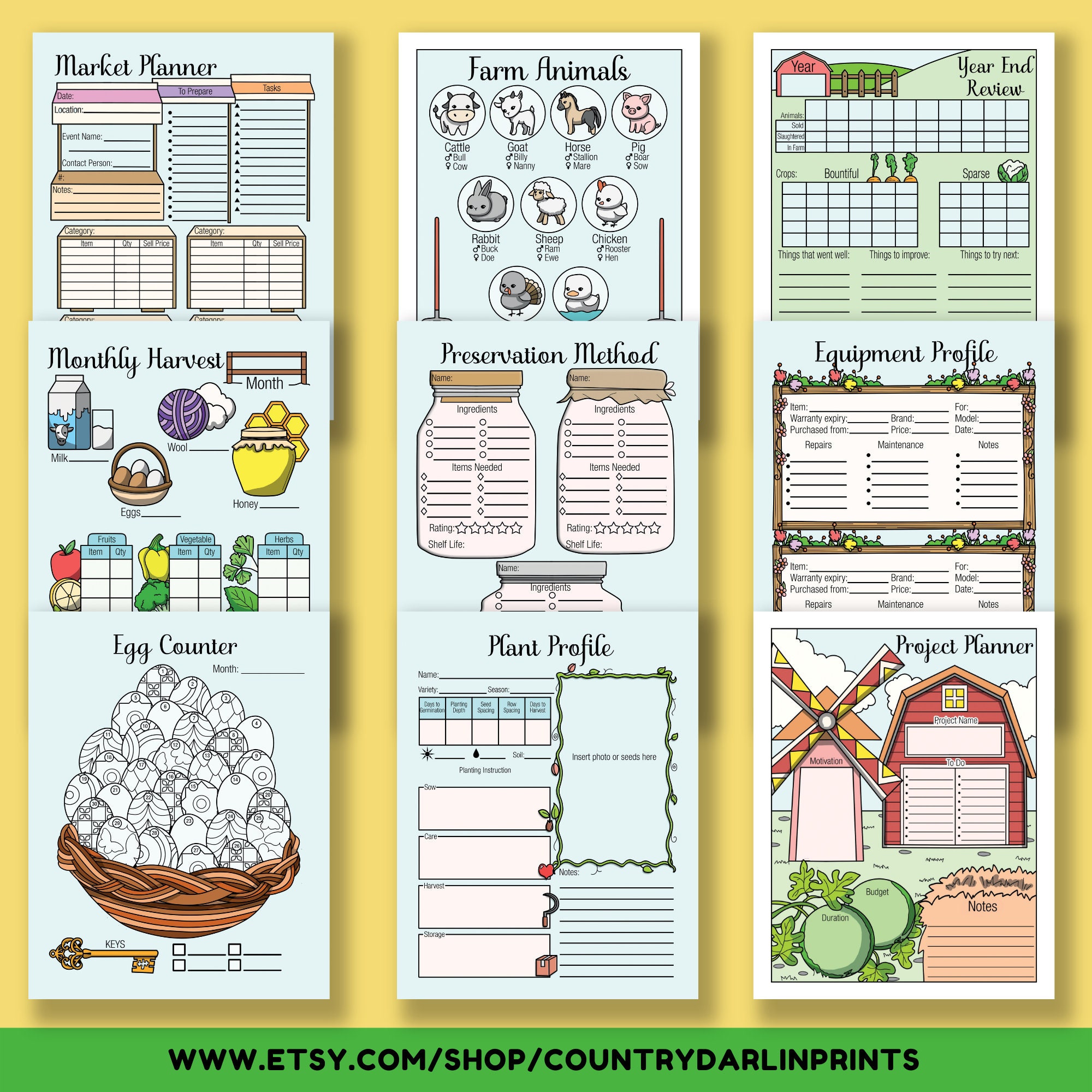 Homesteading Planner, Inventory Tracker, Instant Download Planner ...