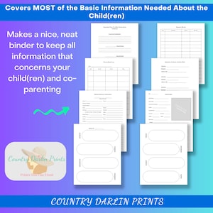 Coparenting Binder, Shared Custody Planner, Co Parenting Log, Parent ...