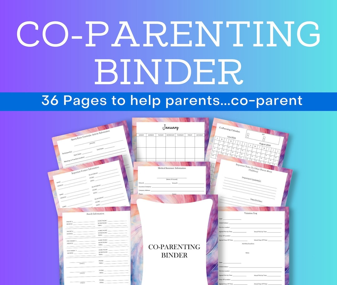 Co Parenting Planner, Coparenting Calendar, Shared Custody Journal ...