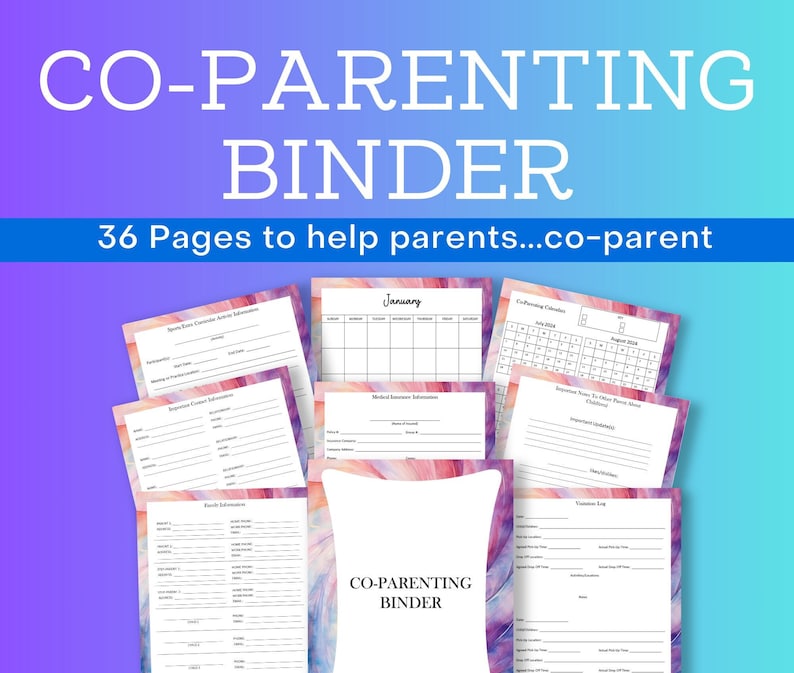 Co Parenting Planner, Coparenting Calendar, Shared Custody Journal ...