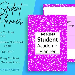 Student Planner Printable, Student Organizer, Back to School 2024-2025 ...