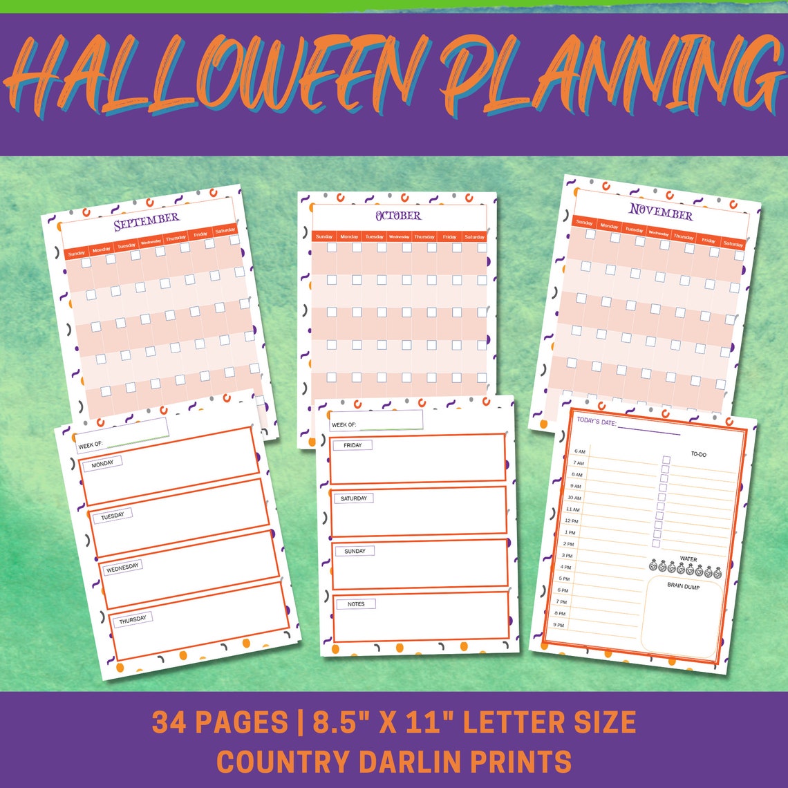 Halloween Planning Kit Printable, Trick or Treat Printable, Costume ...