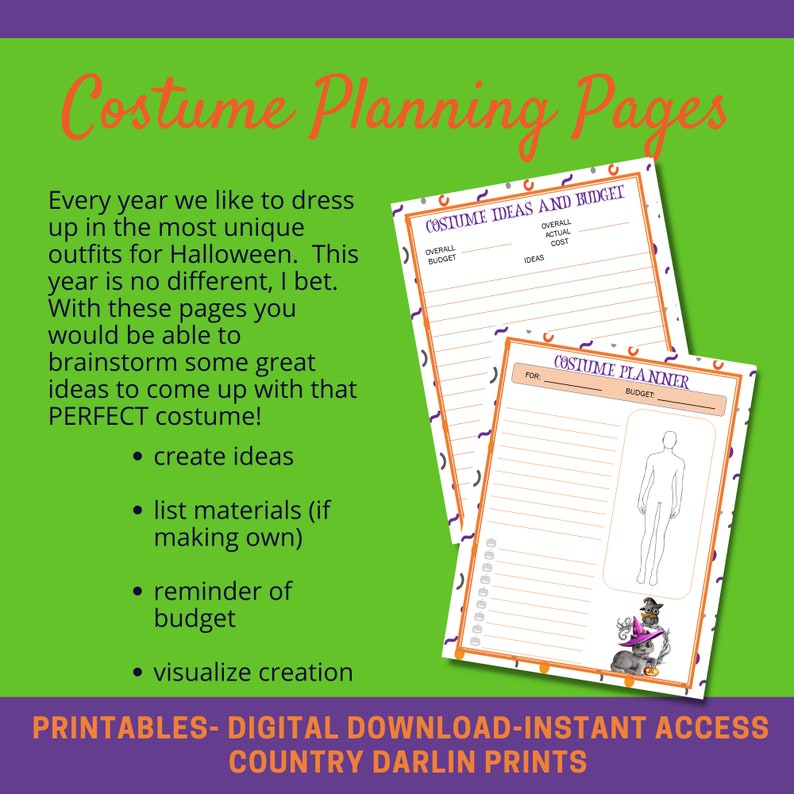 Halloween Planning Kit Printable, Trick or Treat Printable, Costume ...