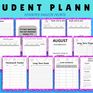 Student Planner Printable, Student Organizer, Back to School 2024-2025 ...
