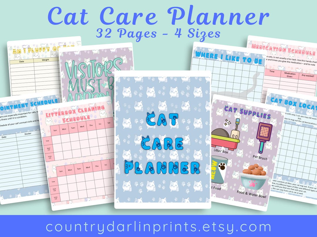 Cat Care Planner; Cat Food Tracker; Pet Care Organizer; Pet Health ...