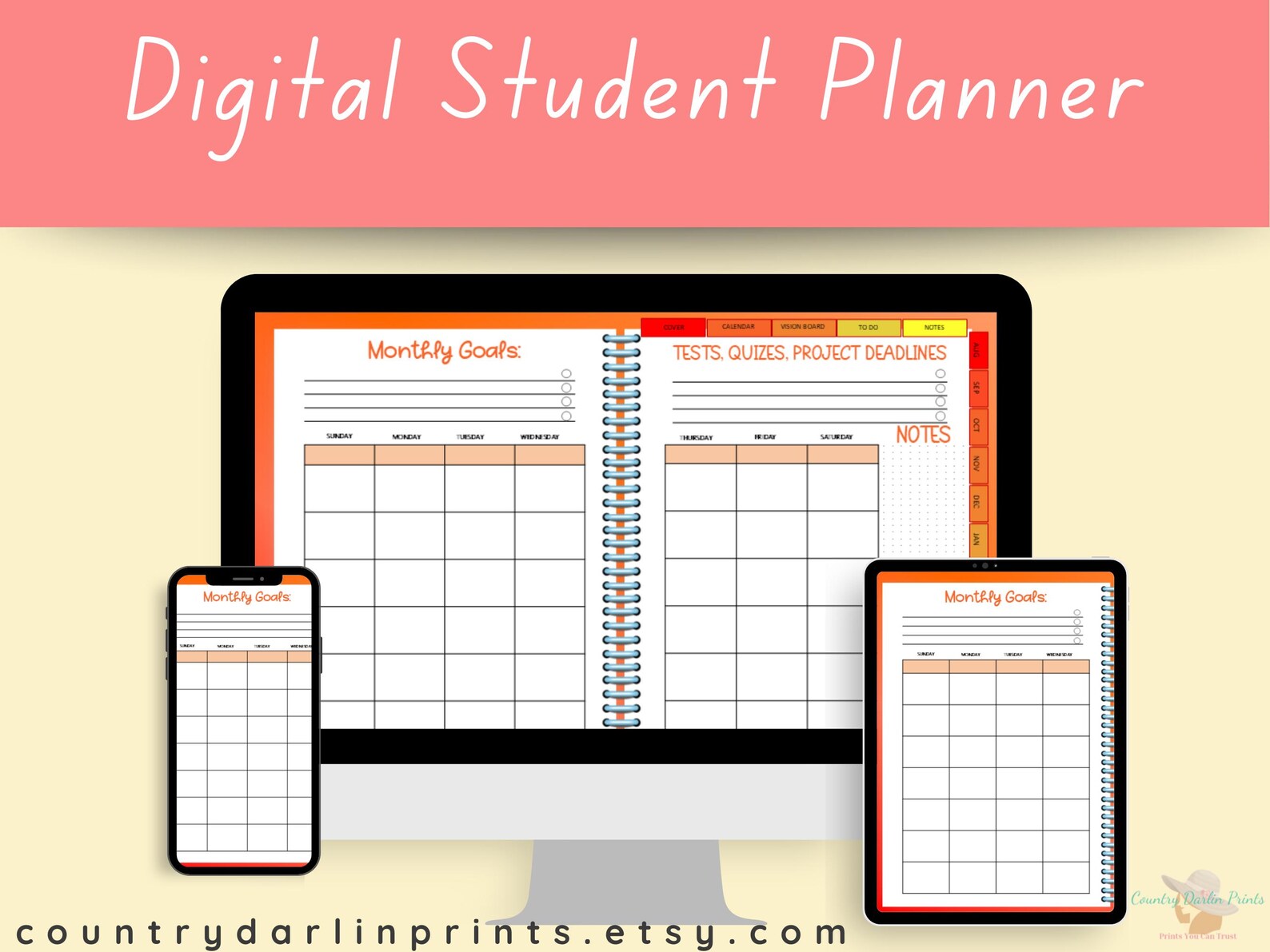 2024 2025 Digital Student Planner; Digital Planner for Good Notes ...