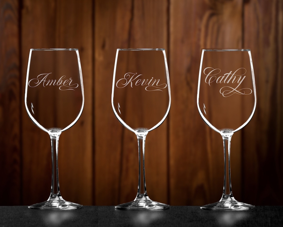 Personalized Etched Wine Glasses Custom Stemmed Barware Custom Drinking Glass T For Her