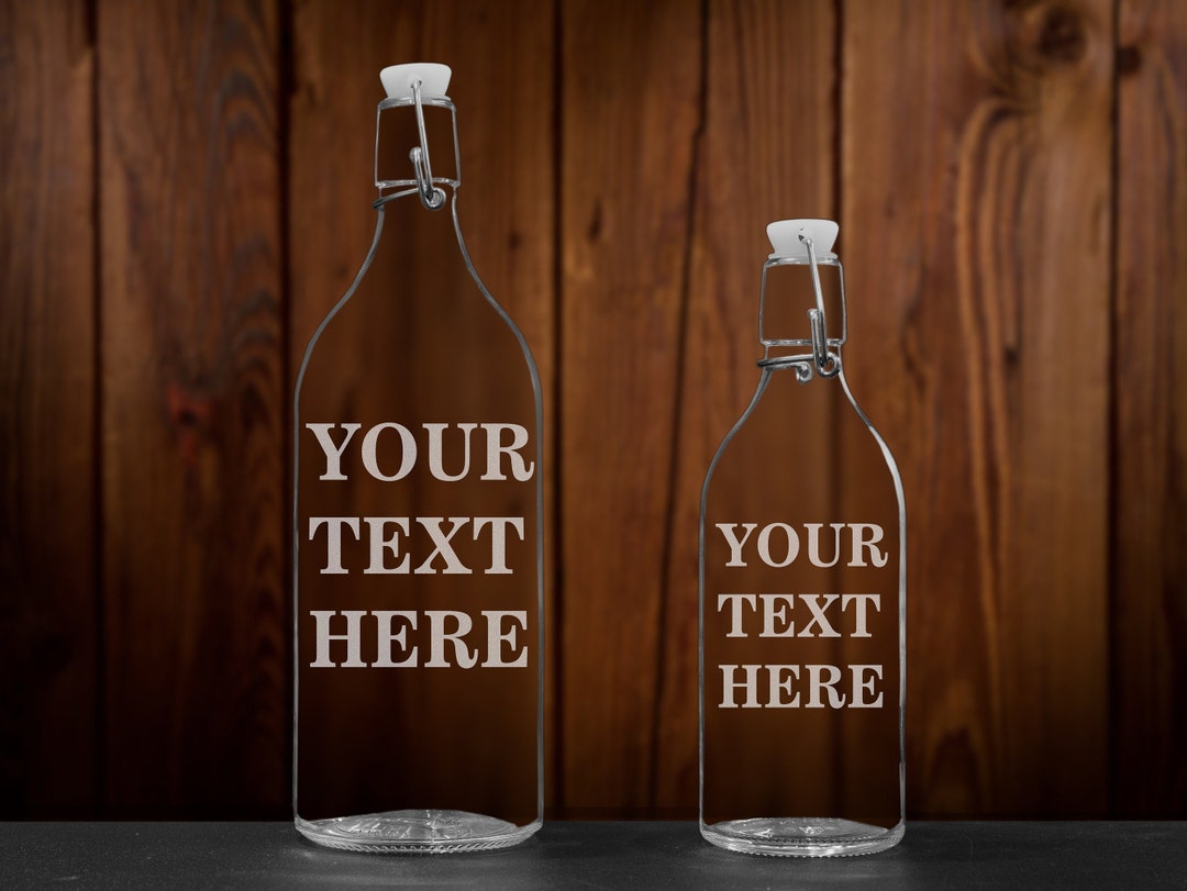 Personalized Glass Water Bottle, Custom Etched Beer Bottle, Container ...