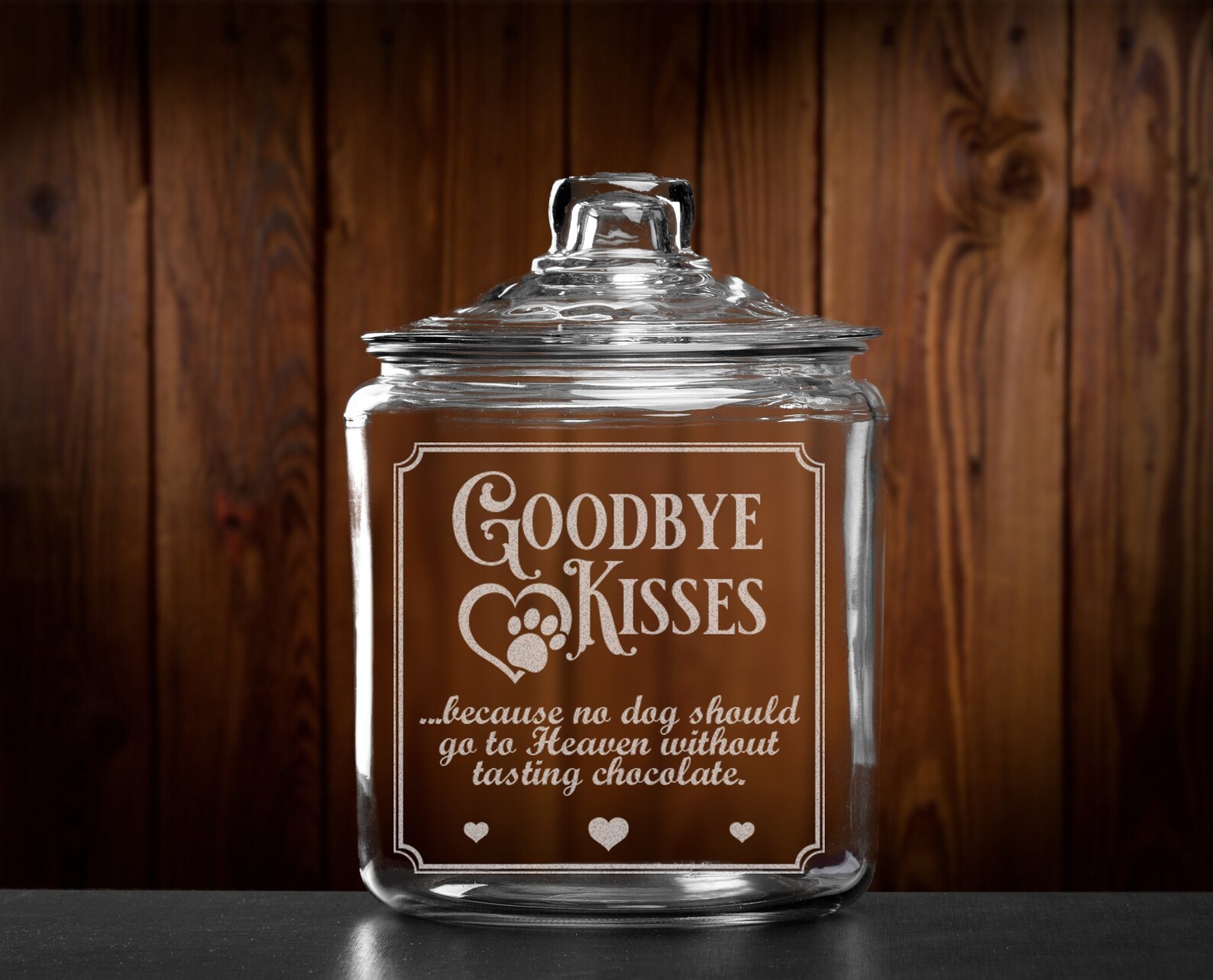 Loss of Dog Goodbye Kisses Jar Glass Candy Jar With Lid - Etsy
