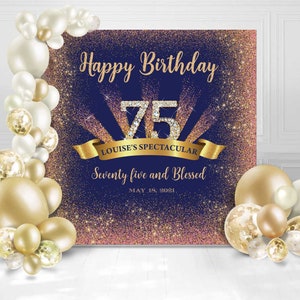 75th Spectacular Birthday Backdrop Personalized Diamond - Etsy Canada