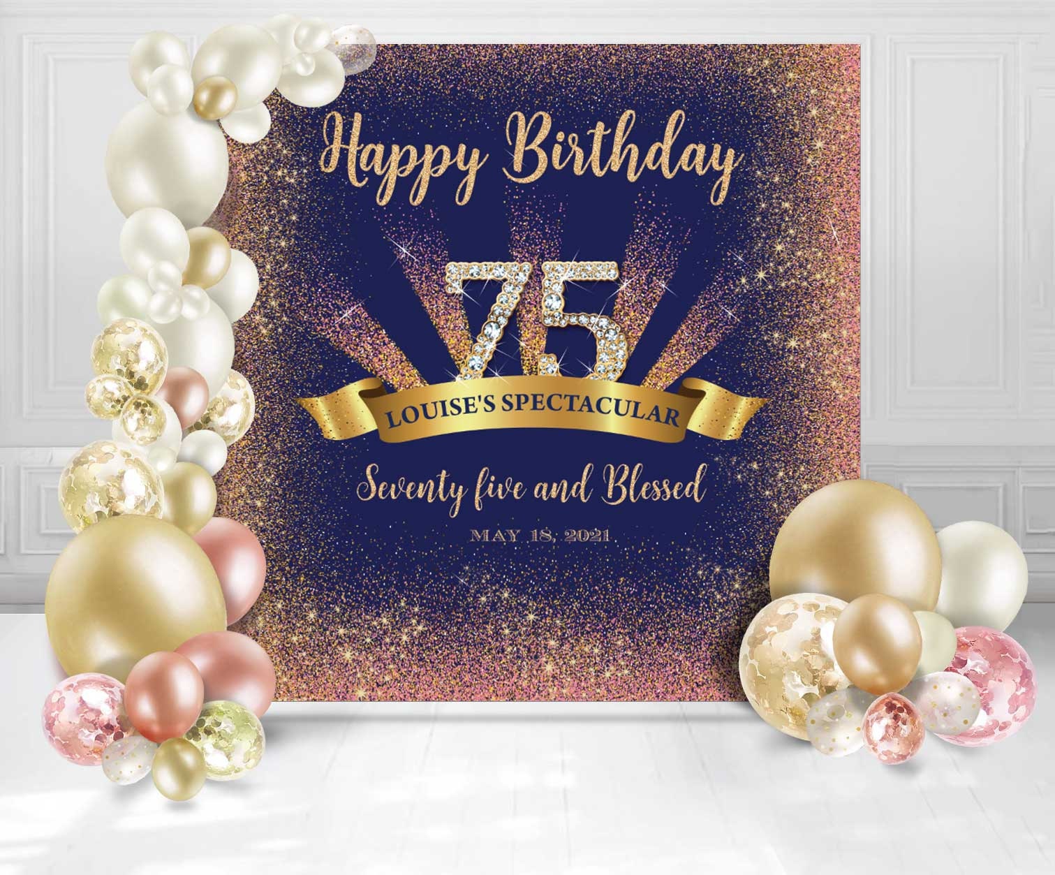 75th Spectacular Birthday Backdrop Personalized Diamond - Etsy Canada