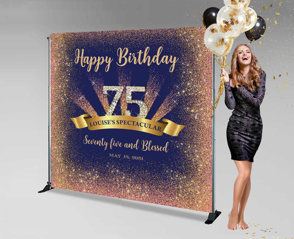 75th Spectacular Birthday Backdrop Personalized Diamond - Etsy Canada