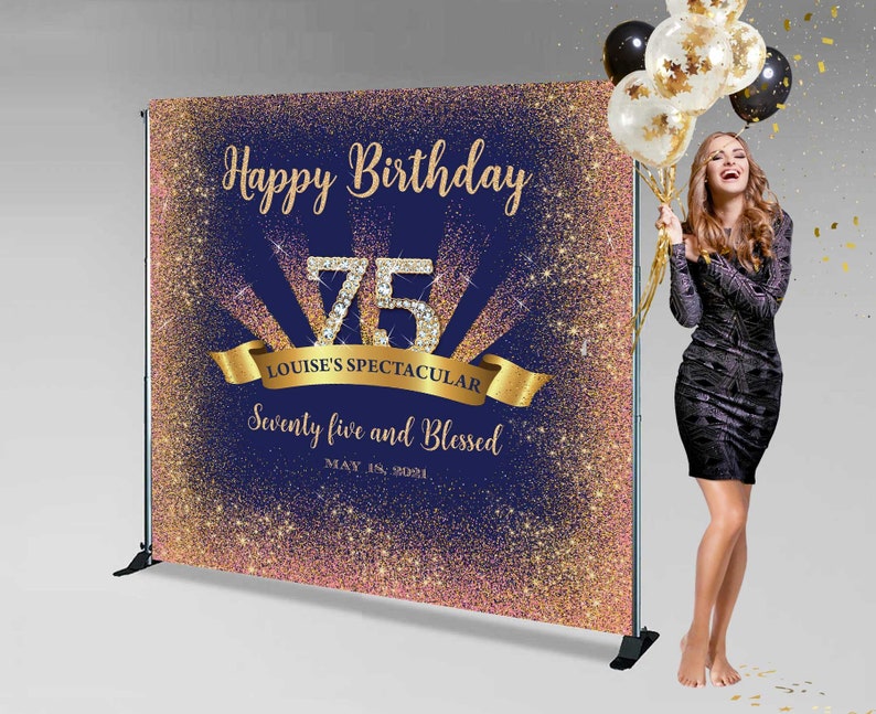 75th Spectacular Birthday Backdrop Personalized Diamond - Etsy Canada