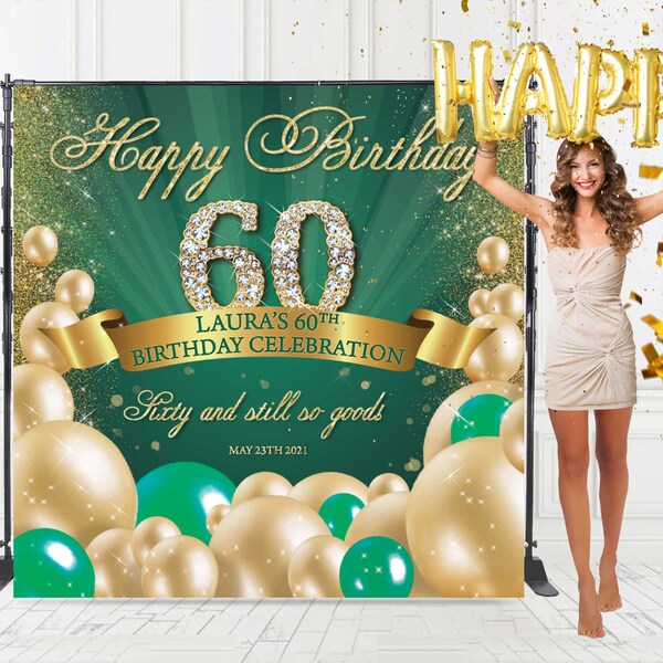 Green and Gold Backdrop - Etsy