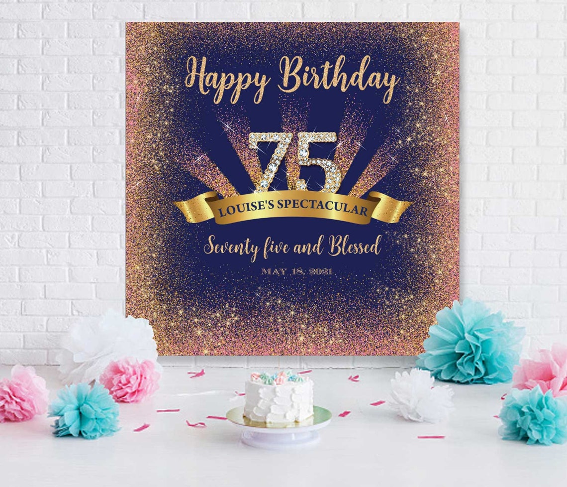 75th Spectacular Birthday Backdrop Personalized Diamond - Etsy Canada