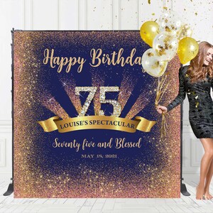 75th Spectacular Birthday Backdrop Personalized Diamond - Etsy Canada