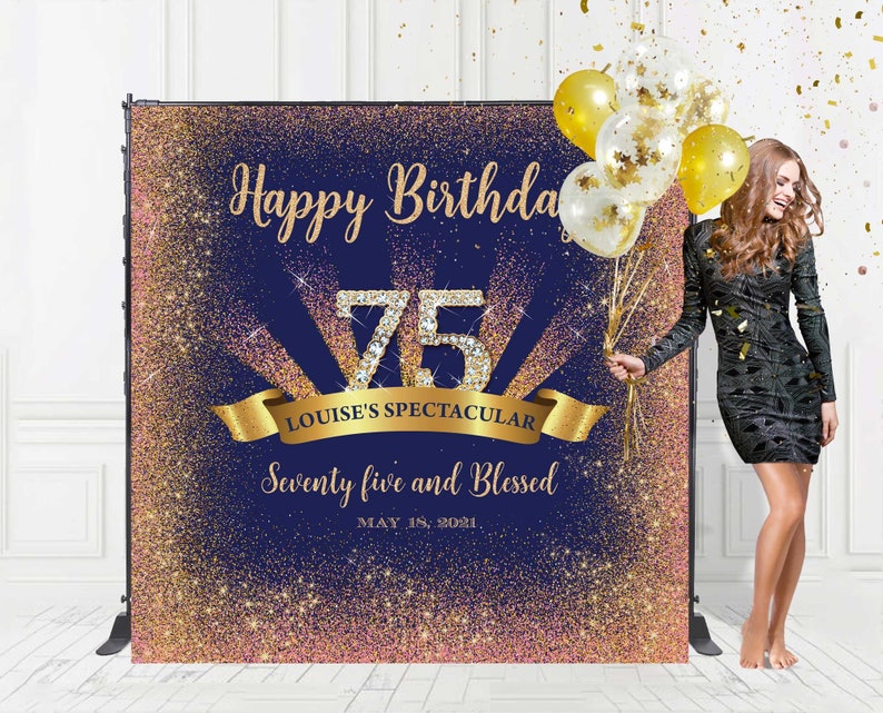 75th Spectacular Birthday Backdrop Personalized Diamond - Etsy Canada