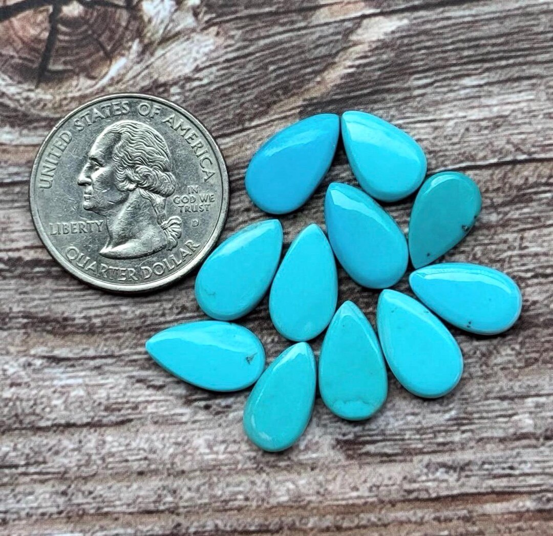 Kingman Turquoise Pear Cabochon Set – Natural Arizona Turquoise for ...