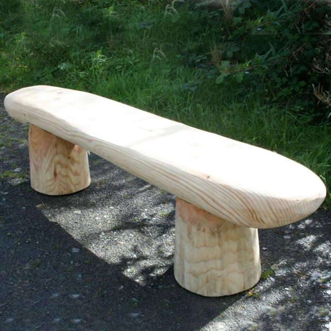 Simple Rustic Outdoor Wooden Bench – Handcrafted Garden Seating - Etsy