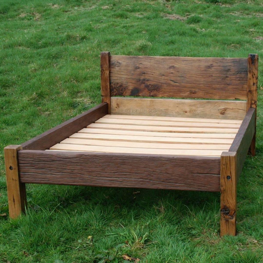 Rustic Bed Frame Handmade Wooden Bed With Reclaimed Wood for Eco ...