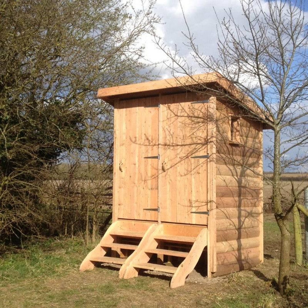 Double Composting Toilet Block - Twin Unit in One Wooden Compost Toilet ...
