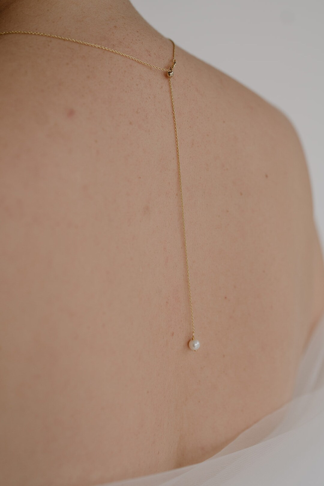 Bridal Jewelry, Bridal Necklace, Y-necklace, Pearl Necklace, Back Chain ...