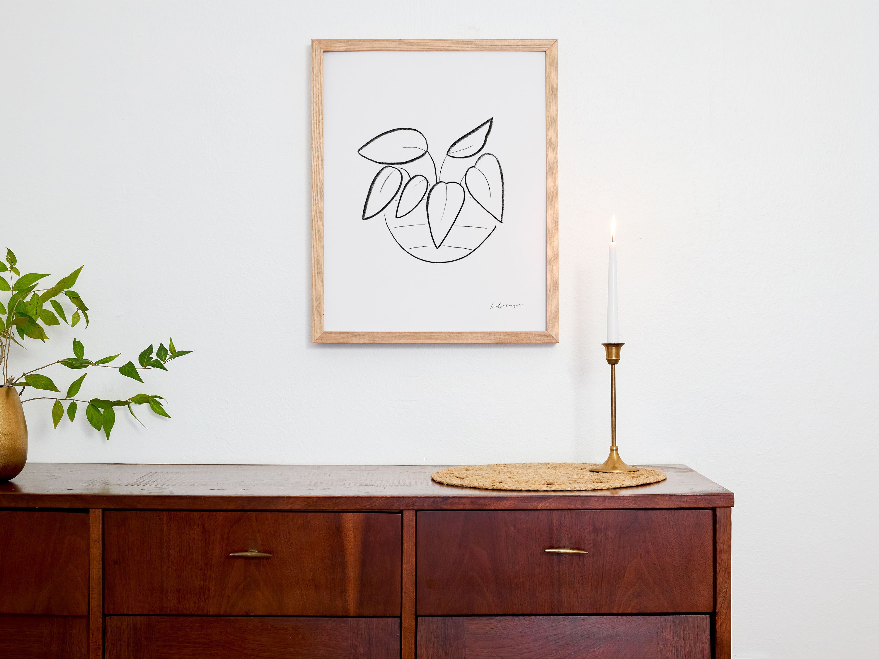 Plant Sketch Printable Wall Art | Digital Instant Download Minimal ...