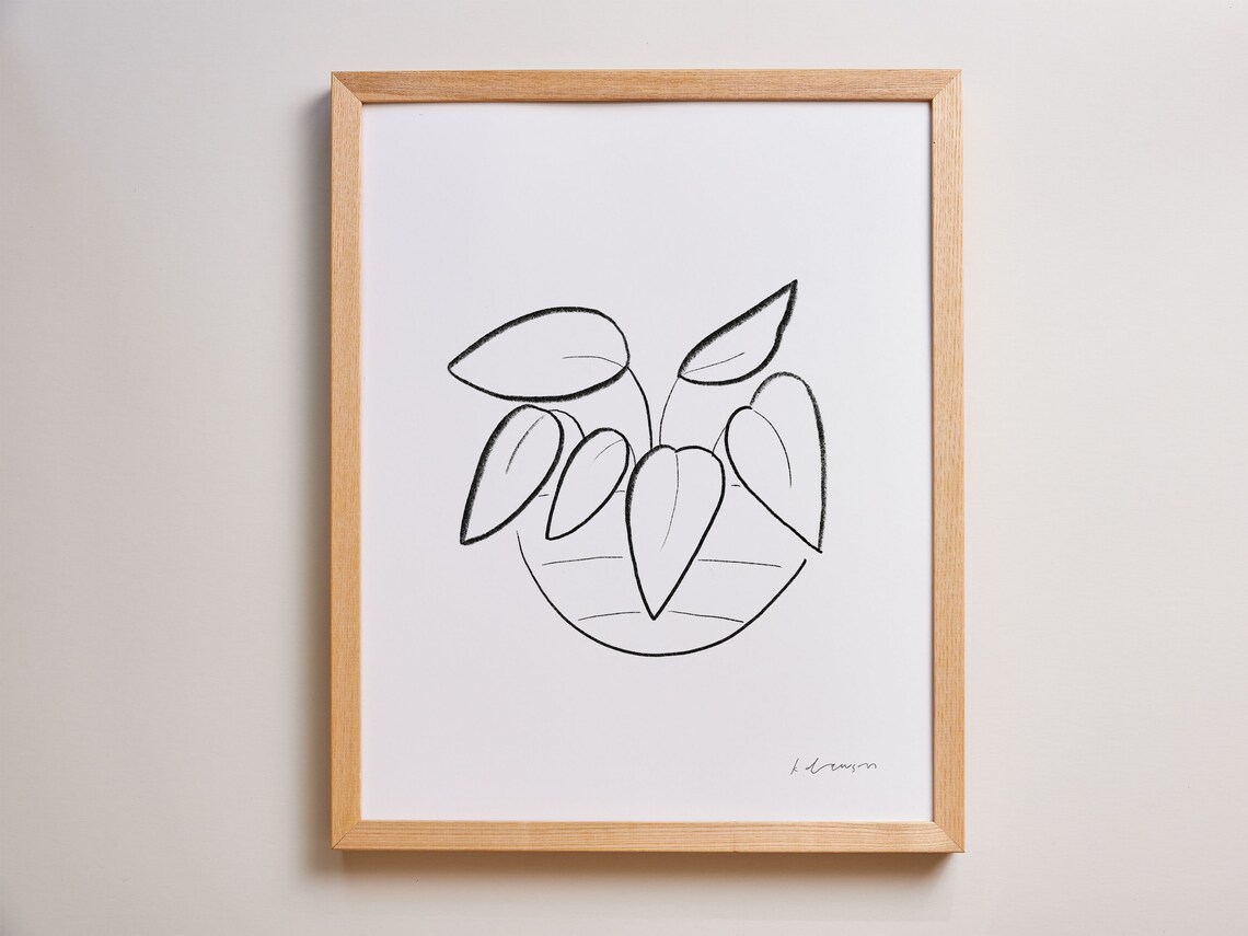 Plant Sketch Printable Wall Art | Digital Instant Download Minimal ...