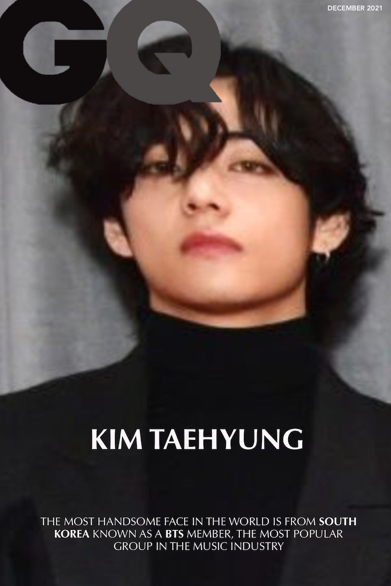 Bts/kim Taehyung/gq Cover Magazine Print/ Kpop Magazine Cover - Etsy