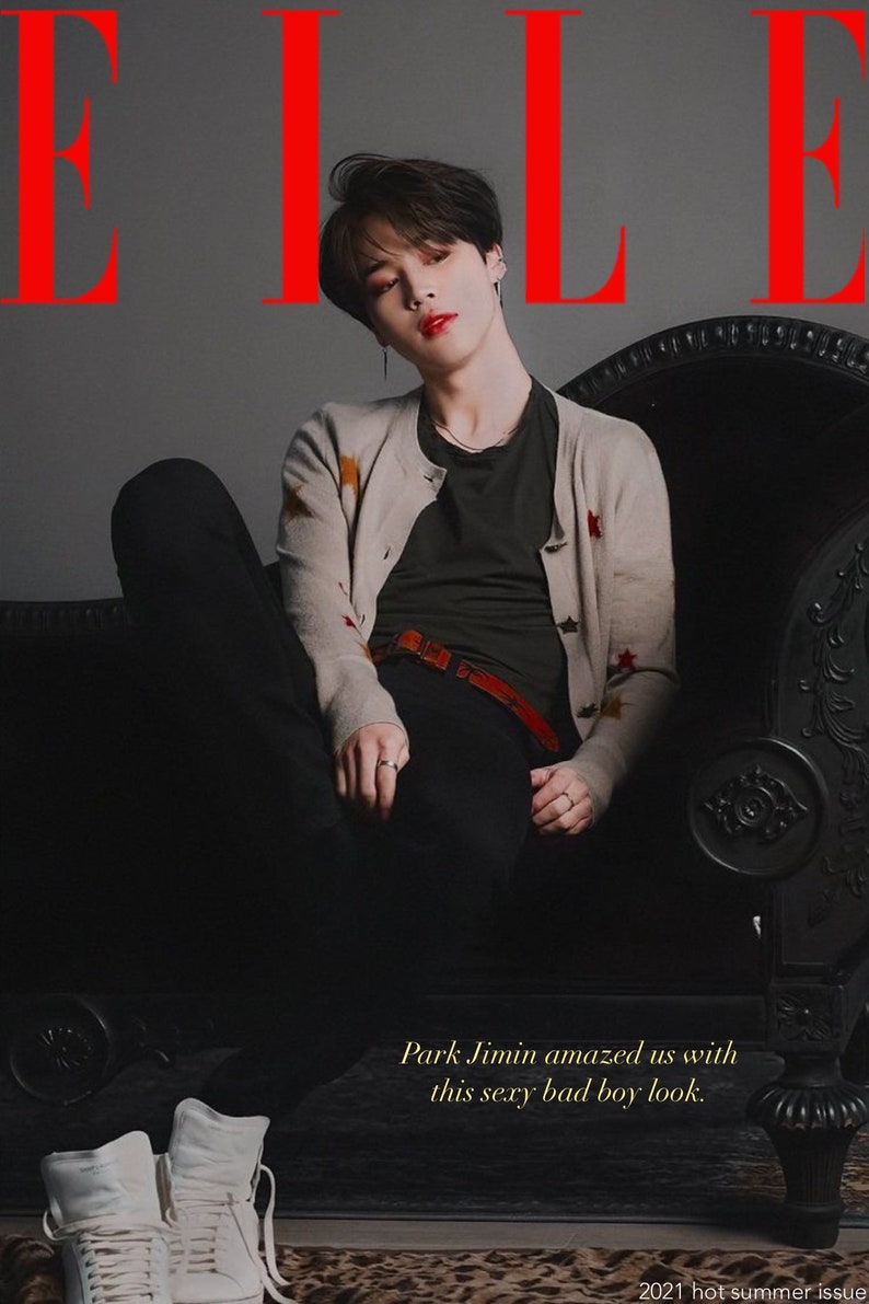 BTS/ Park Jimin/ ELLE Magazine Cover Print/ Magazine Cover Kpop - Etsy