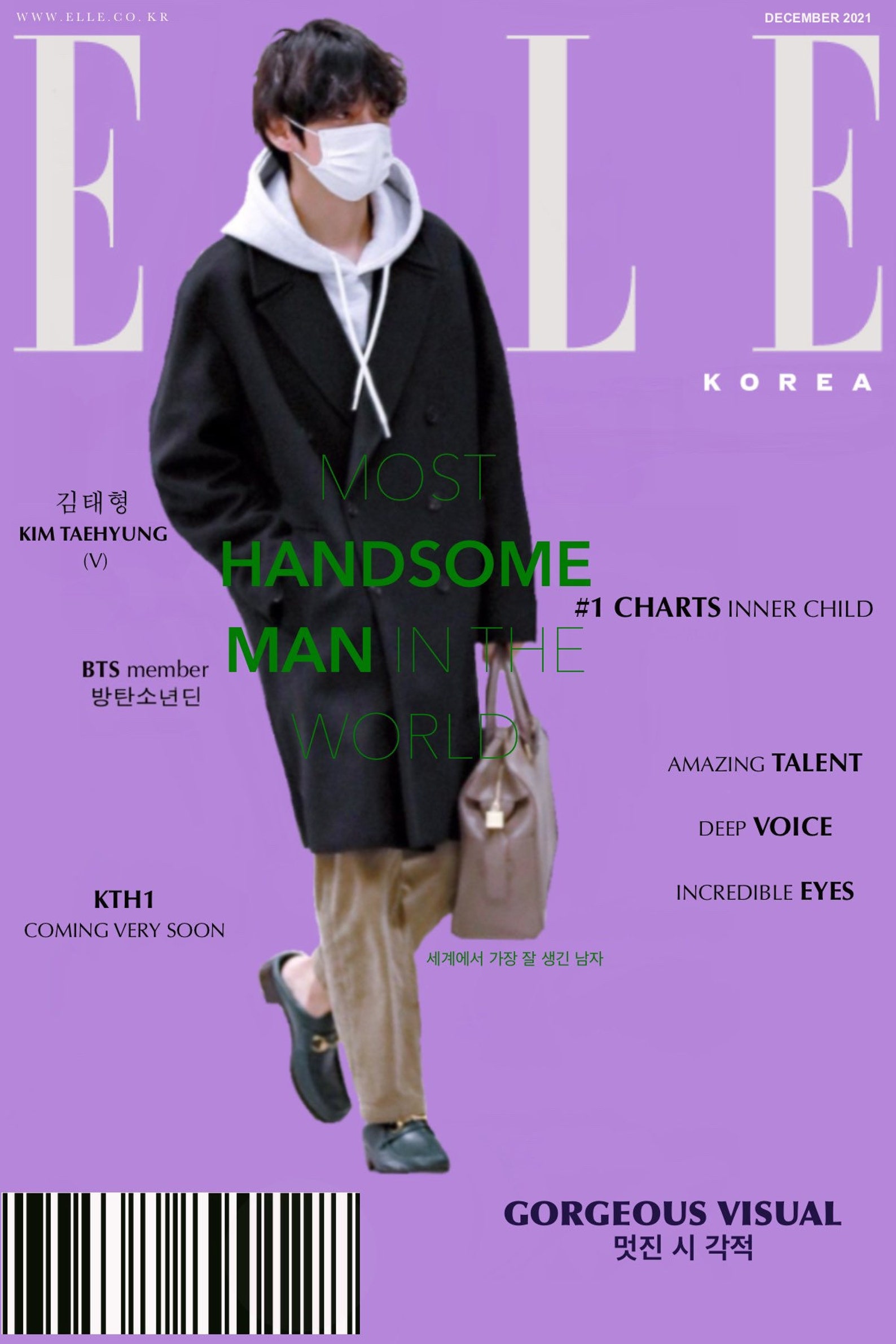 BTS /Kim Taehyung/ ELLE KOREA magazine cover print/ couverture de ...