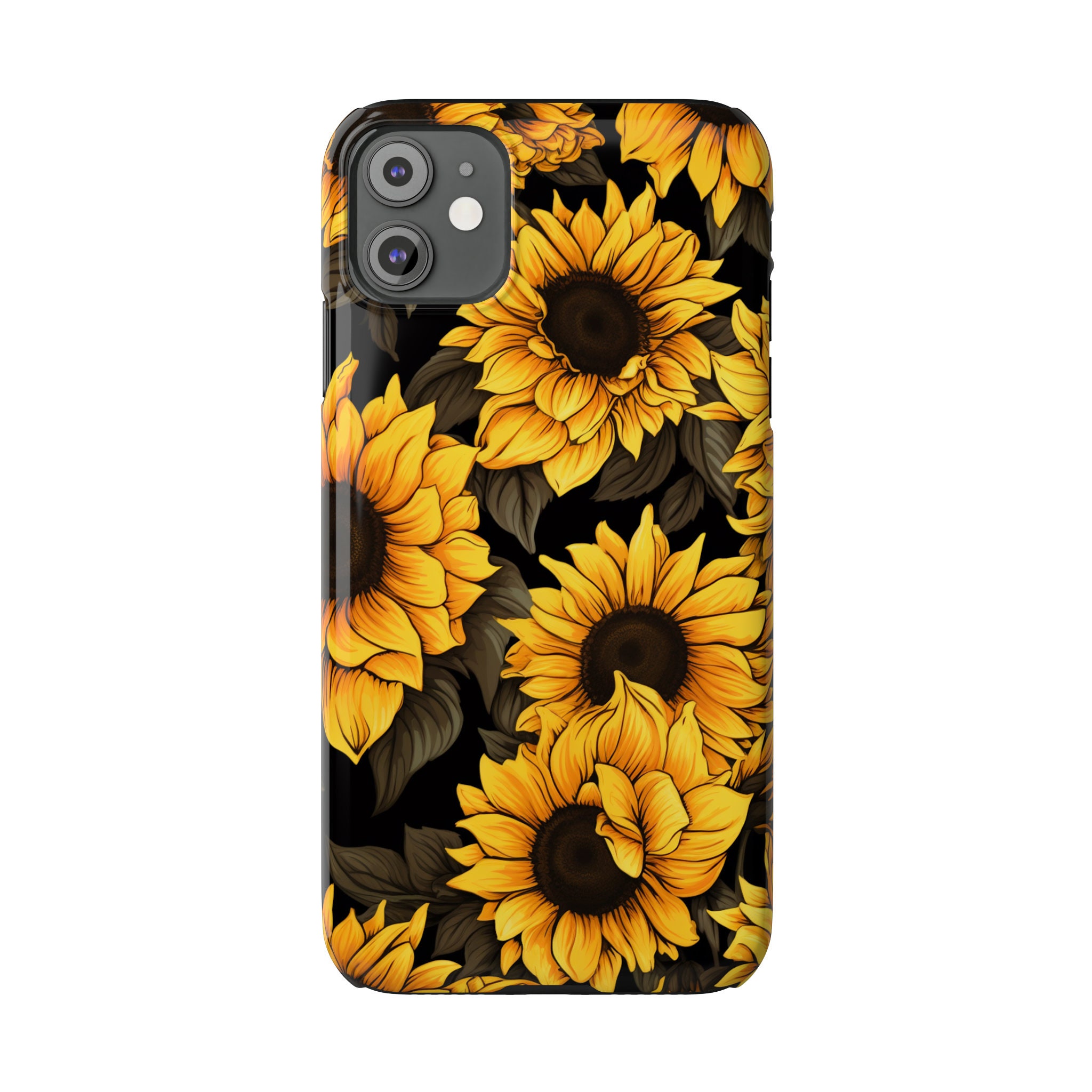 Custom Floral Phone Case, iPhone 15, 14, 13, 12, 11, Sunflower, Gift ...