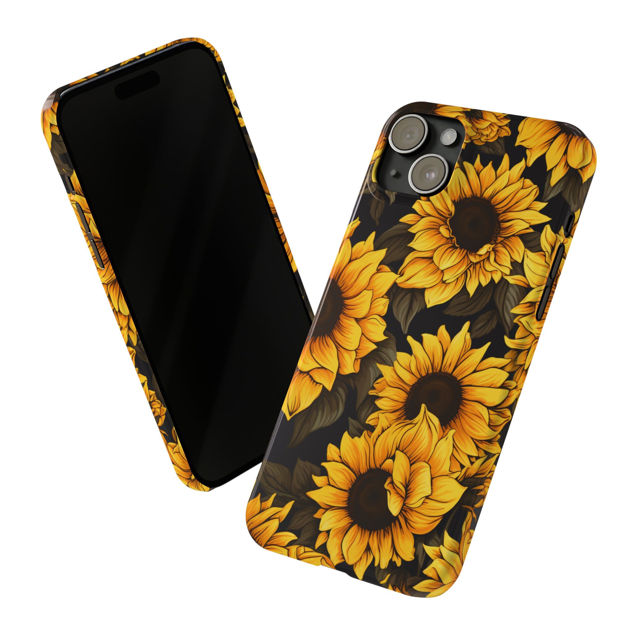 Custom Floral Phone Case, iPhone 15, 14, 13, 12, 11, Sunflower, Gift ...